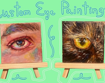 Custom Eye Painting From Photo, Framed Eye Drawing Custom Drawing From ...