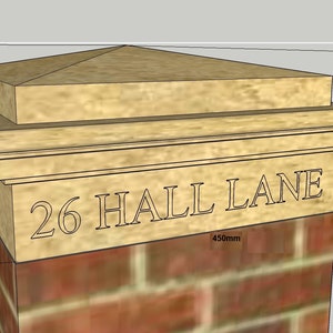 450mm X 450mm Pier Cap Engraved With Your House Name - Etsy UK
