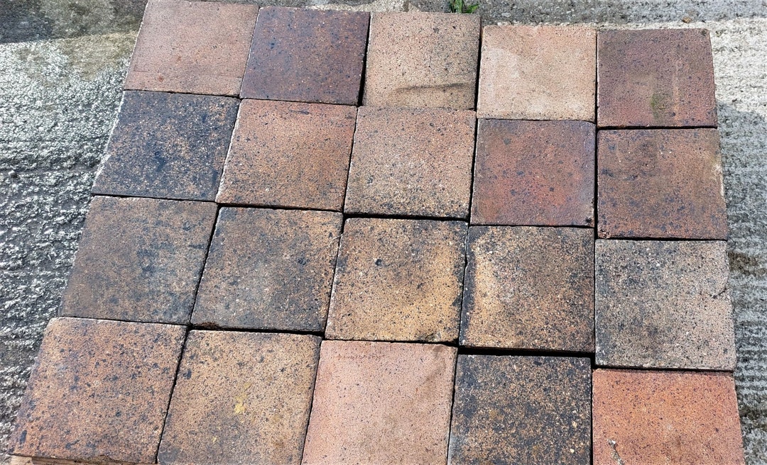 Reclaimed Victorian Quarry Tiles 238 X 239 X 62mm 16.5 M2 - Etsy