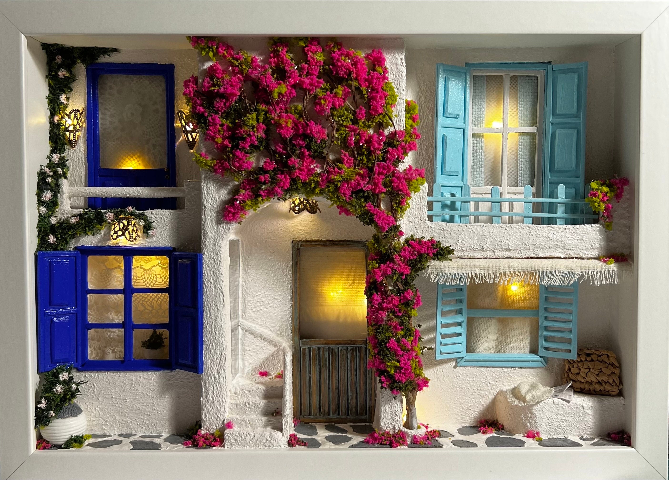 3d Wall Art Shadow Box Miniature Mediterranean Style Diorama - Etsy
