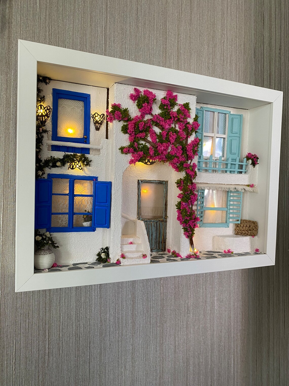 3d Wall Art Shadow Box Miniature Mediterranean Style Diorama - Etsy