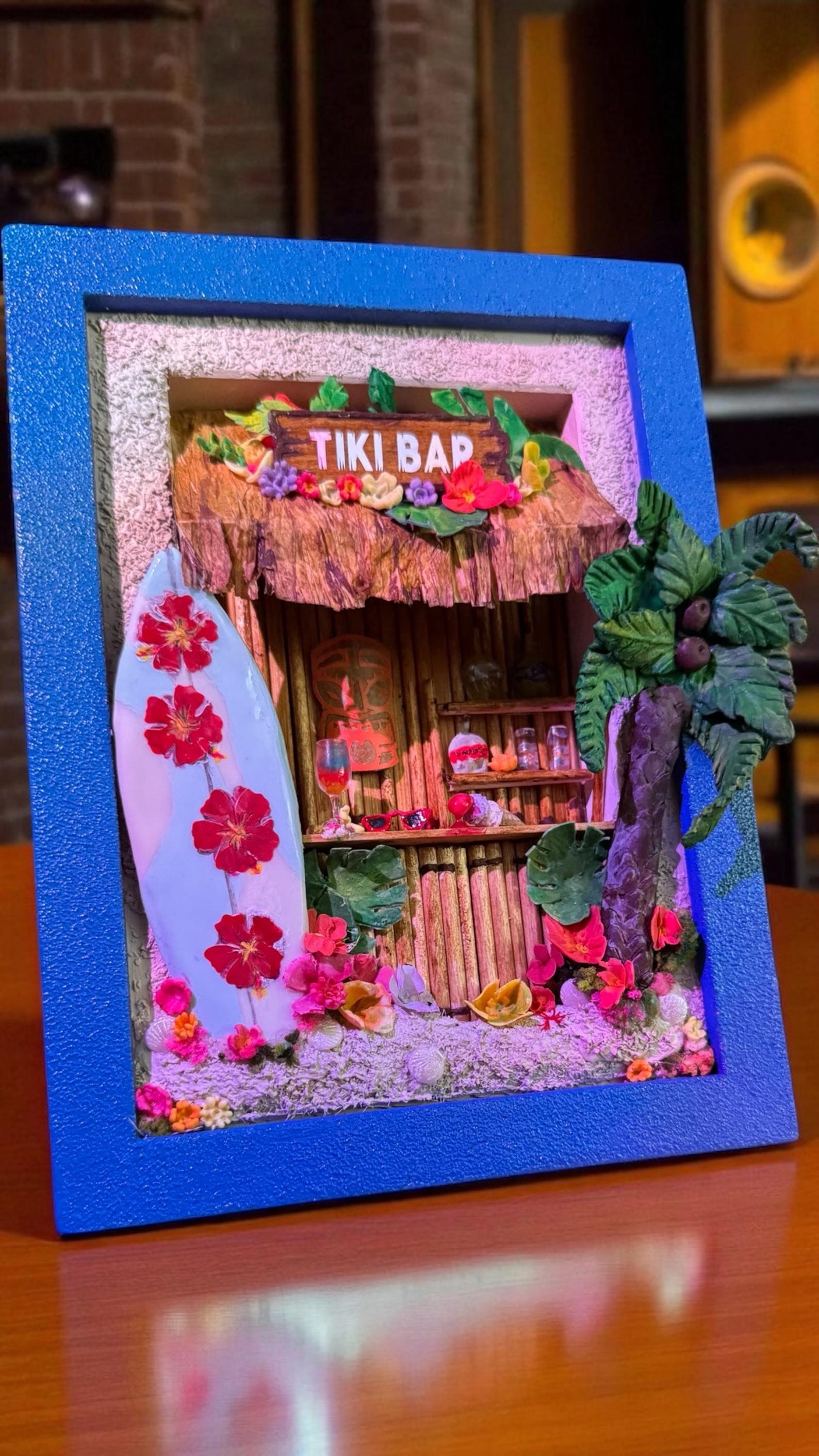 Miniature Tiki Bar Shadow Box, Tropical Summer Decor,handmade Beach ...