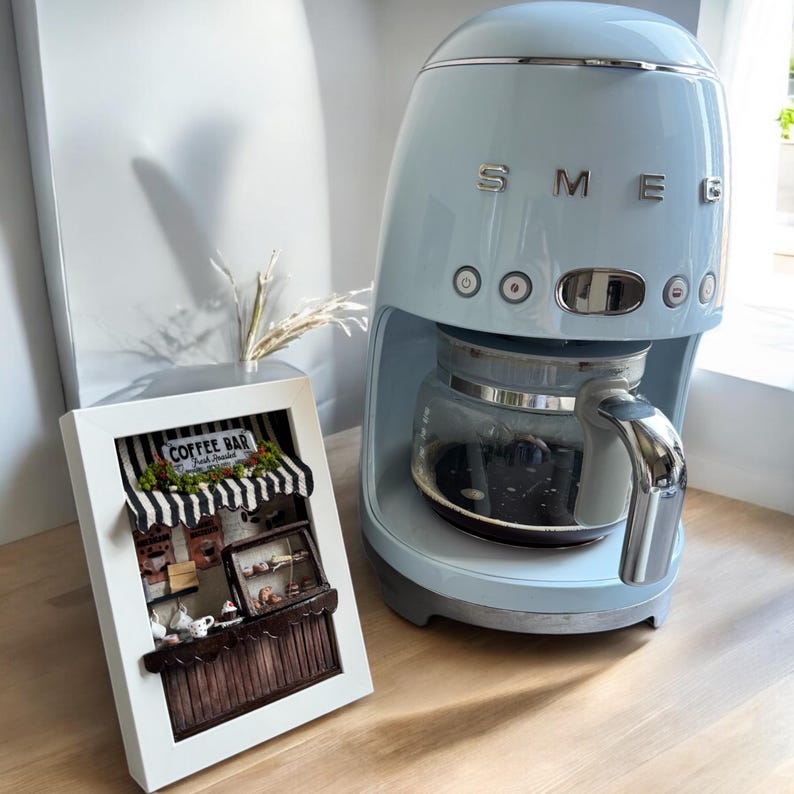 Handmade 3D Miniature Coffee Bar Wall Art - Framed Mini Café Diorama - Etsy
