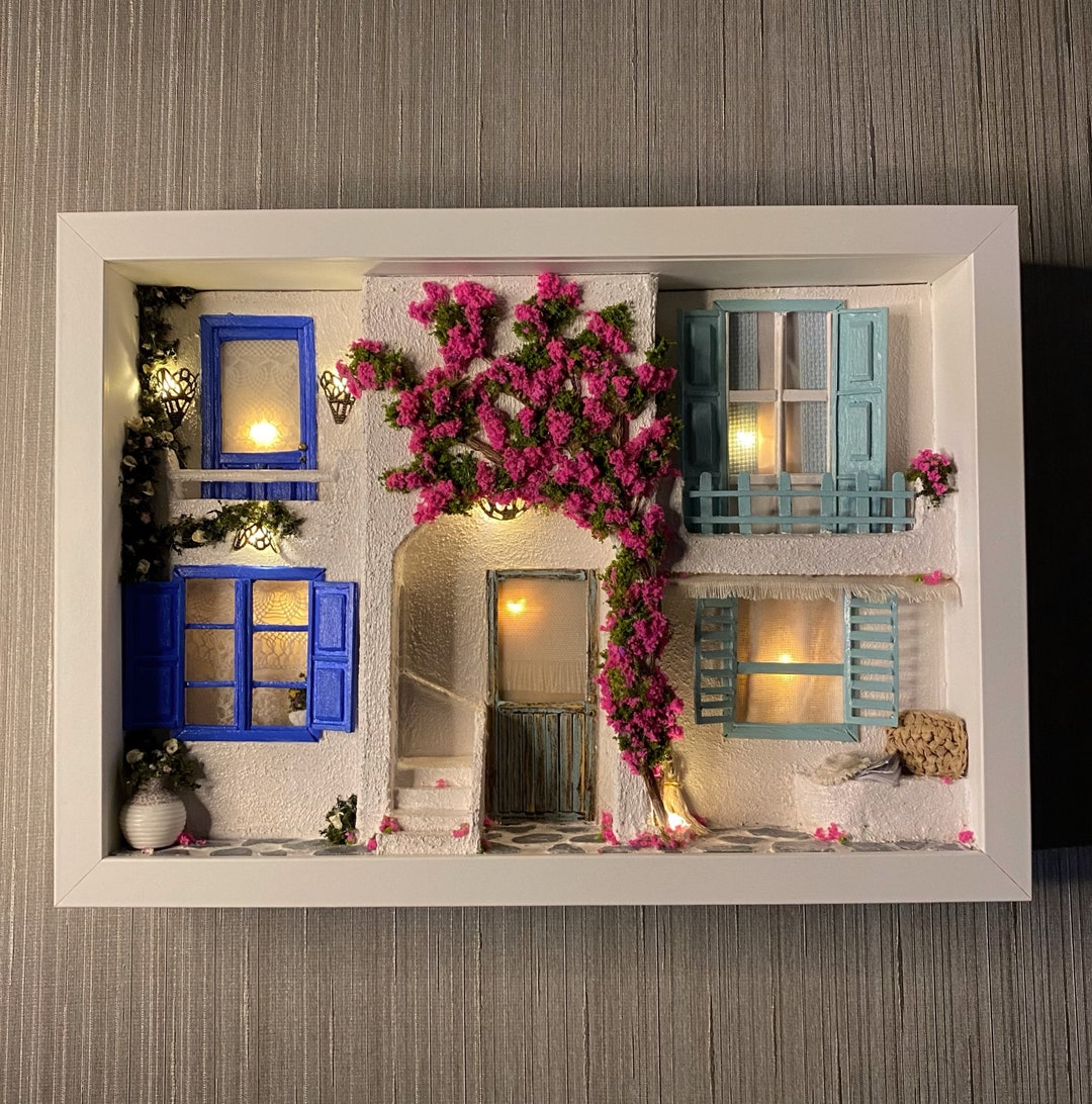 3d Wall Art Shadow Box Miniature Mediterranean Style Diorama - Etsy