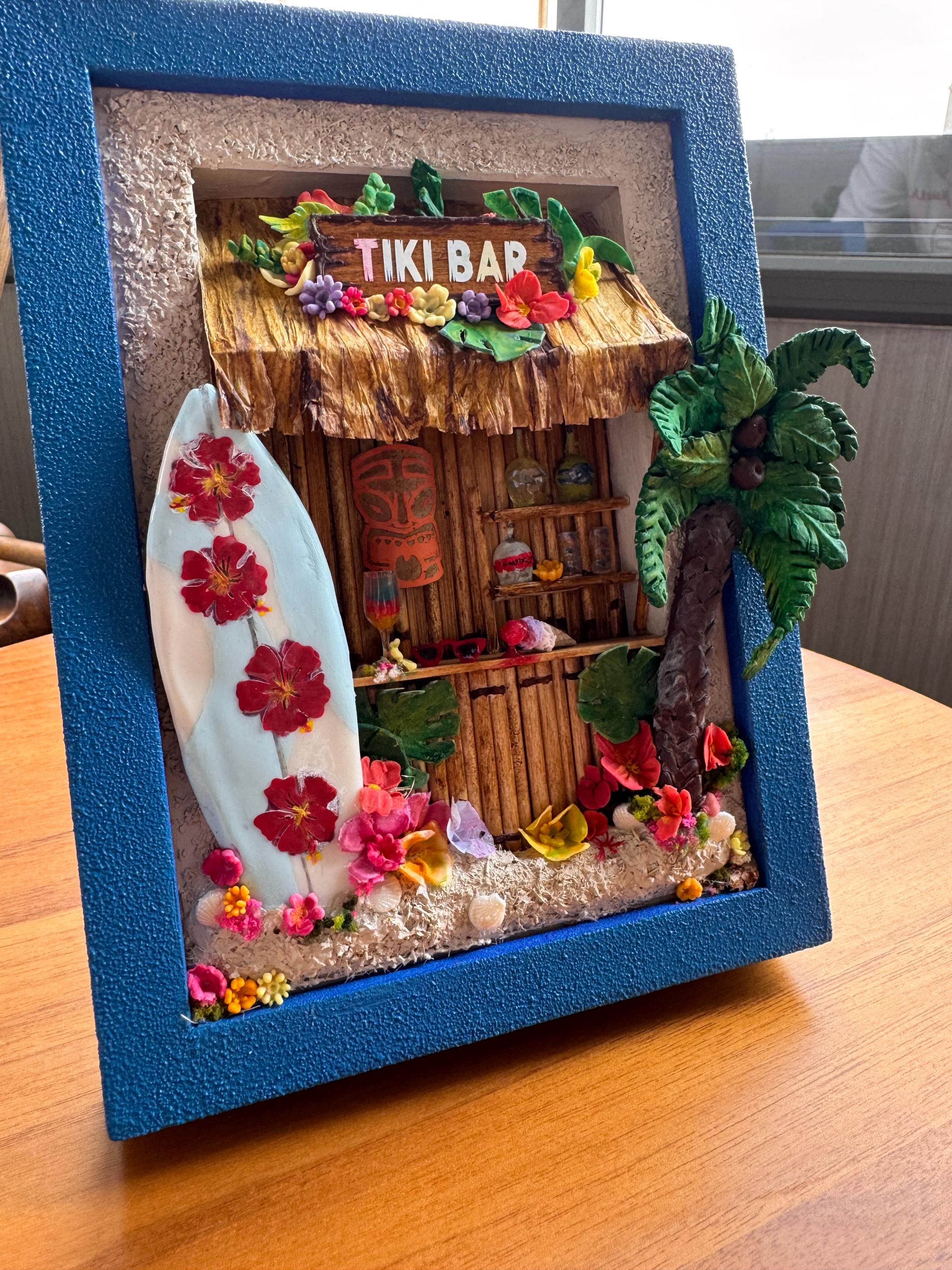 Miniature Tiki Bar Shadow Box, Tropical Summer Decor,handmade Beach ...