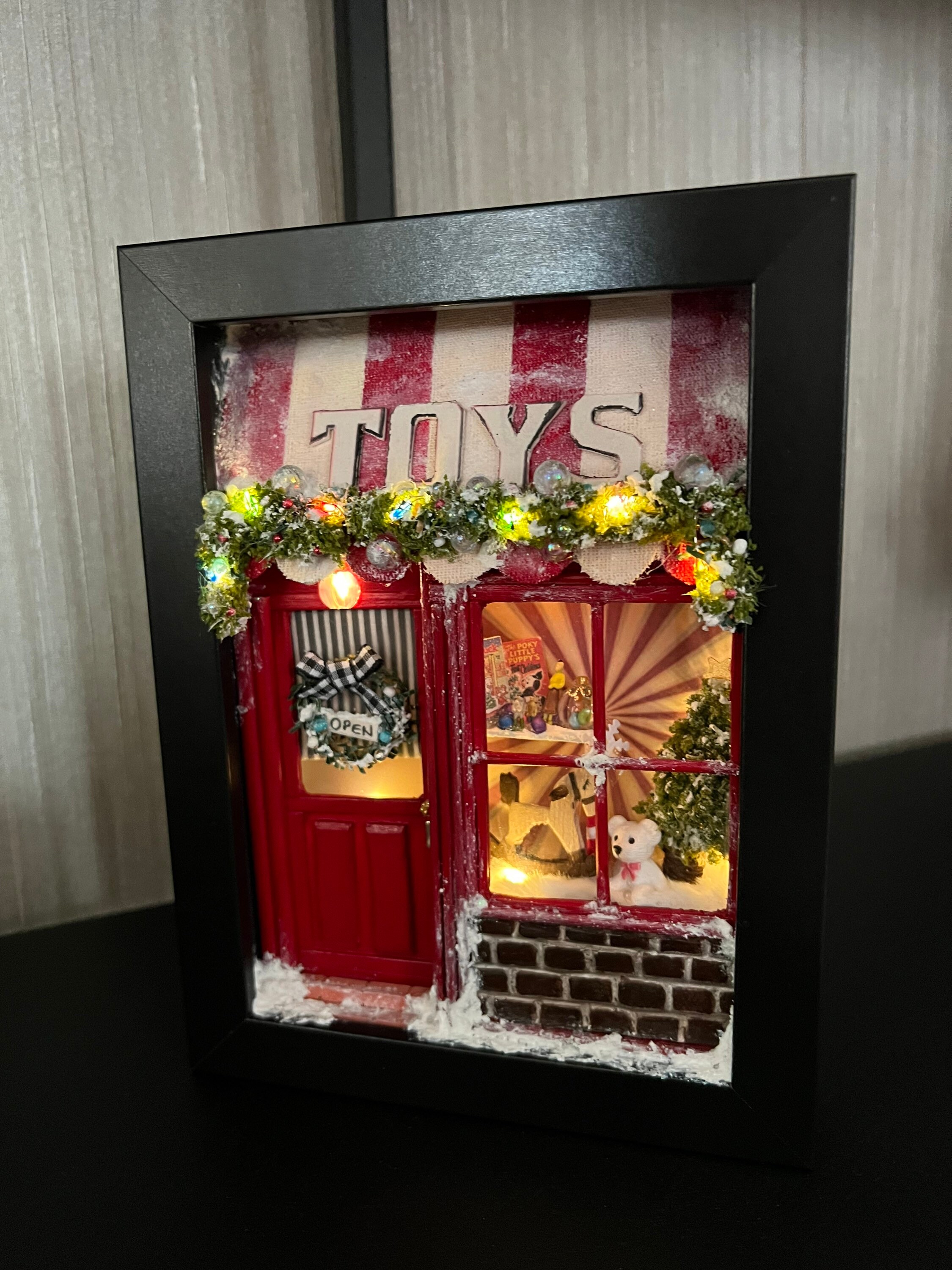 Miniature Old Toy Shop Christmas Themed Diorama Frame, Shadow Box - Etsy