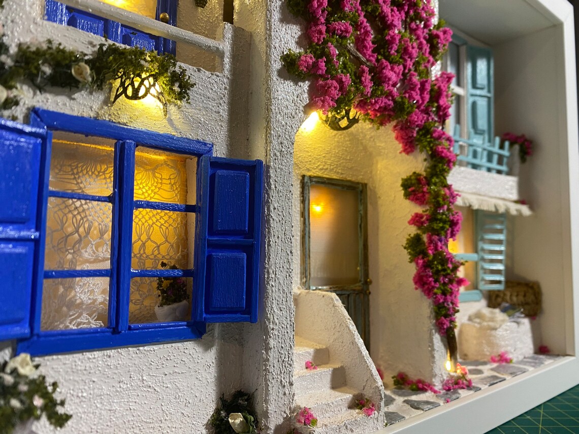 3d Wall Art Shadow Box Miniature Mediterranean Style Diorama - Etsy