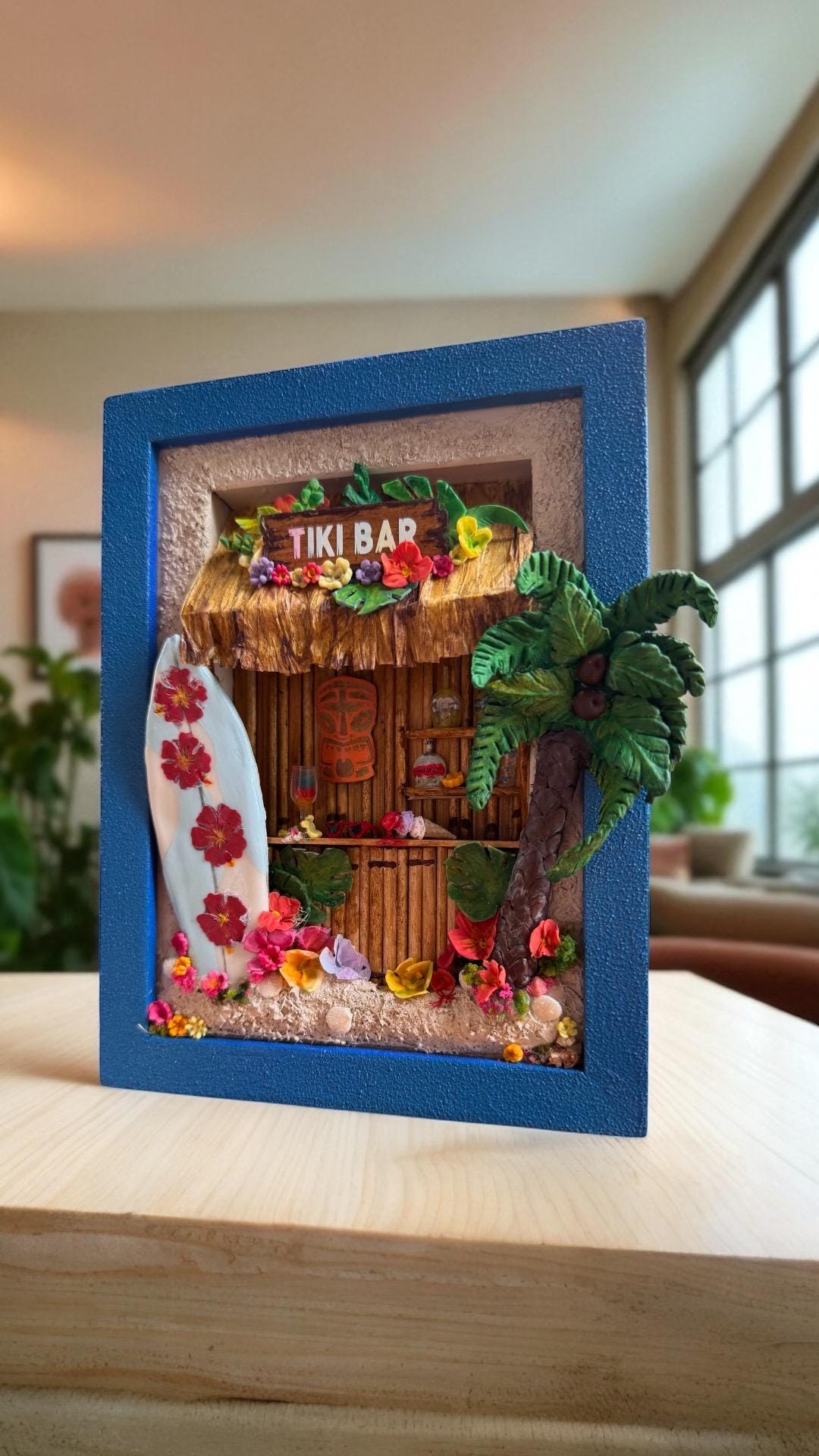 Miniature Tiki Bar Shadow Box, Tropical Summer Decor,handmade Beach ...