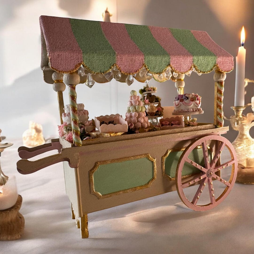 Miniature Cakes Fair Cart, Miniature 1:12 Dollhouse Furniture - Etsy