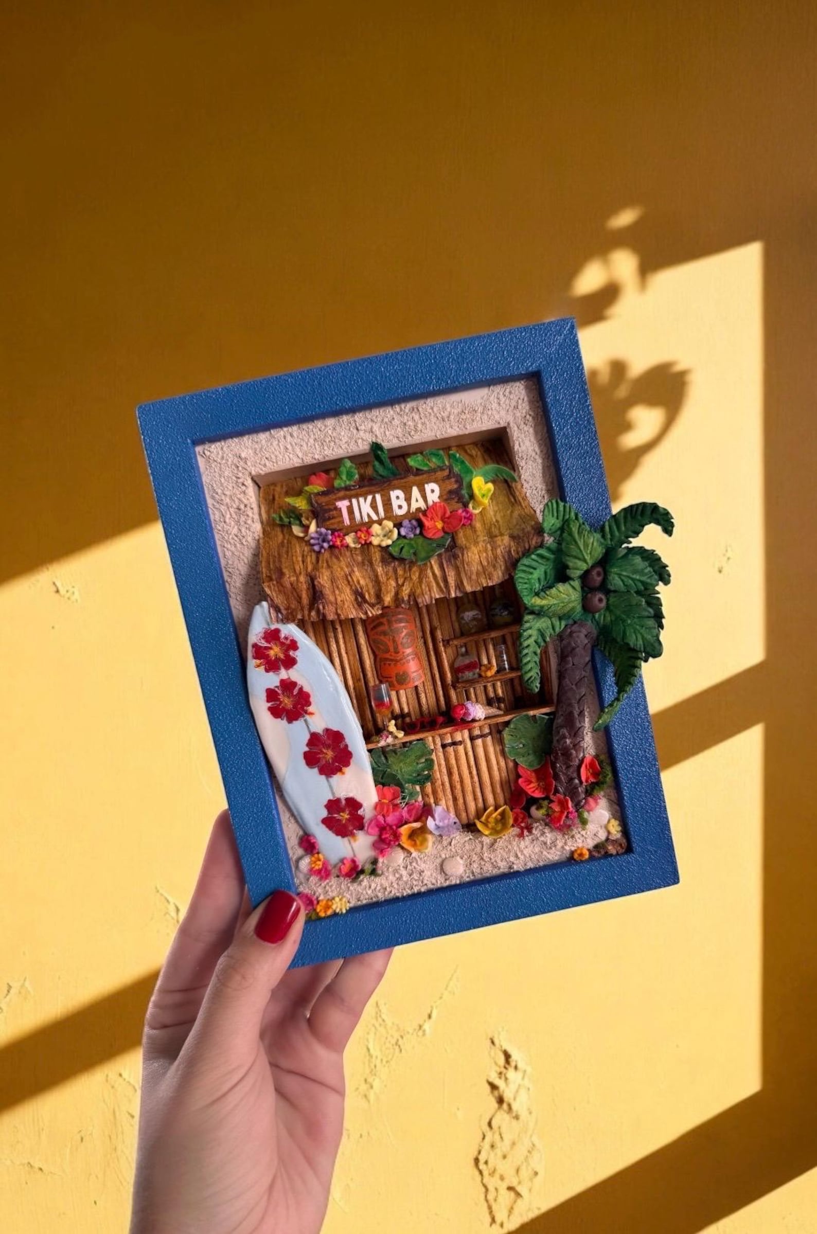 Miniature Tiki Bar Shadow Box, Tropical Summer Decor,handmade Beach ...