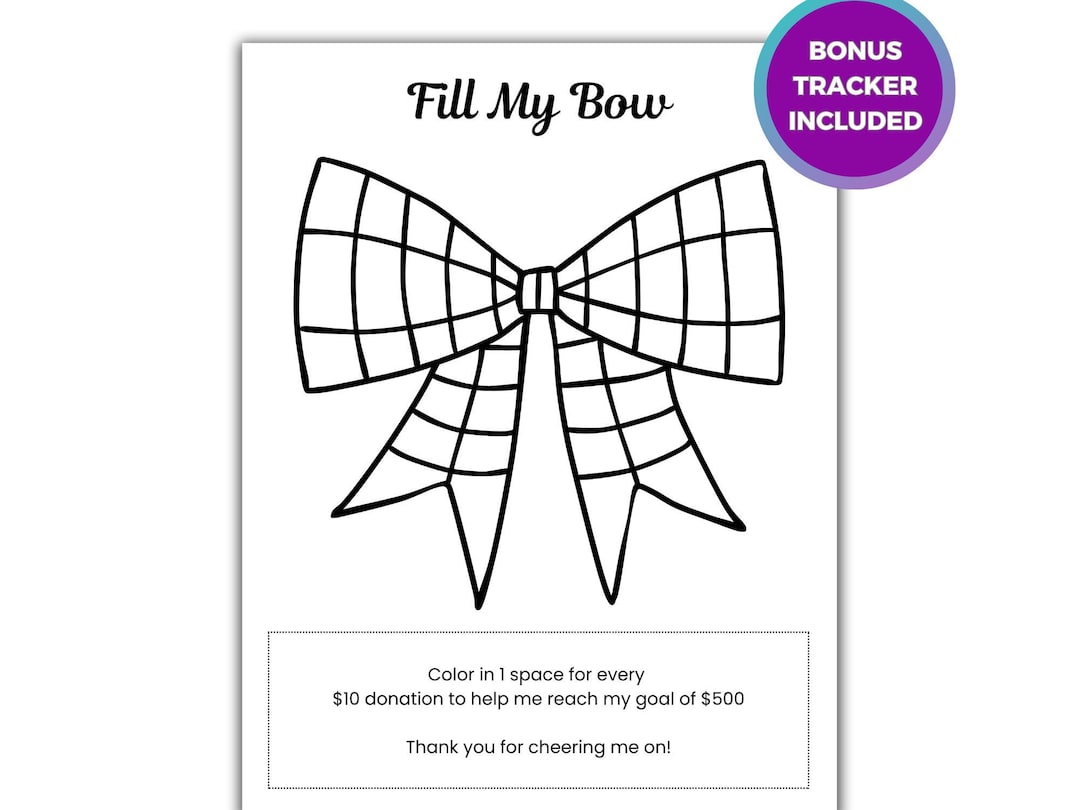 Cheer Bow Fundraiser Template: Fill My Bow Form (digital Download) - Etsy