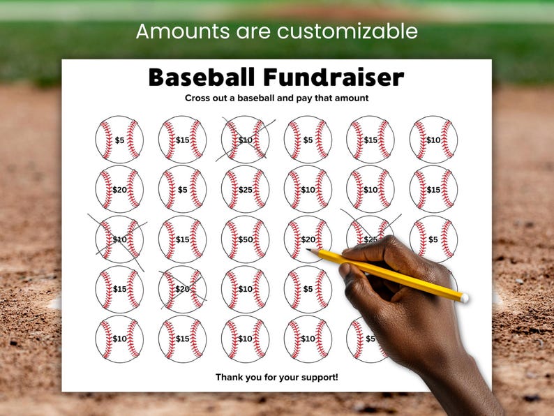 Baseball Fundraiser Template: Editable Sports Donations (digital ...