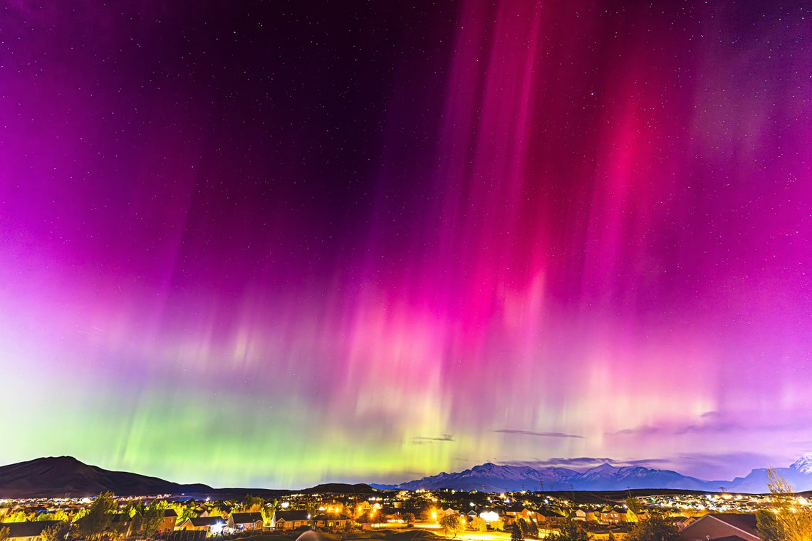 Northern Lights - Aurora Borealis - Eagle Mountain, Utah - Etsy