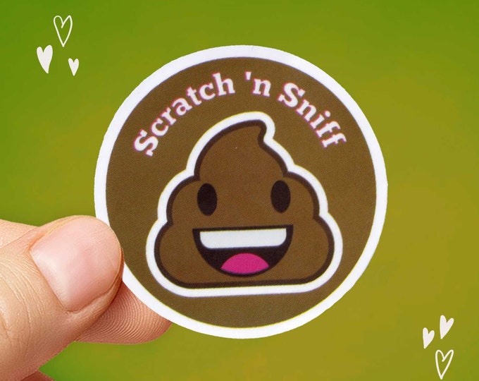 Scratch N' Sniff POOP Sticker - Poop Emoji Funny Stickers | Fun Novelty ...