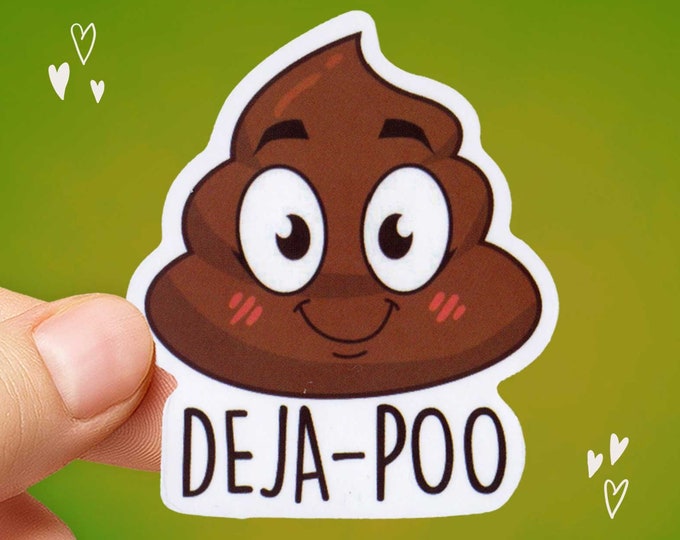 DEJA-POO Poop Emoji Sticker Poop Emoji Funny Stickers for Water Bottles ...