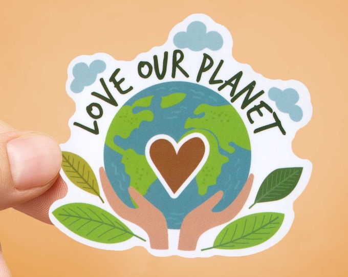 Love Our Planet Sticker Earth Day Decal Mother Earth Sticker ...