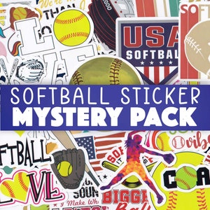 Softball Stickers - Softball Sticker Pack - Softball Decal - Softball ...