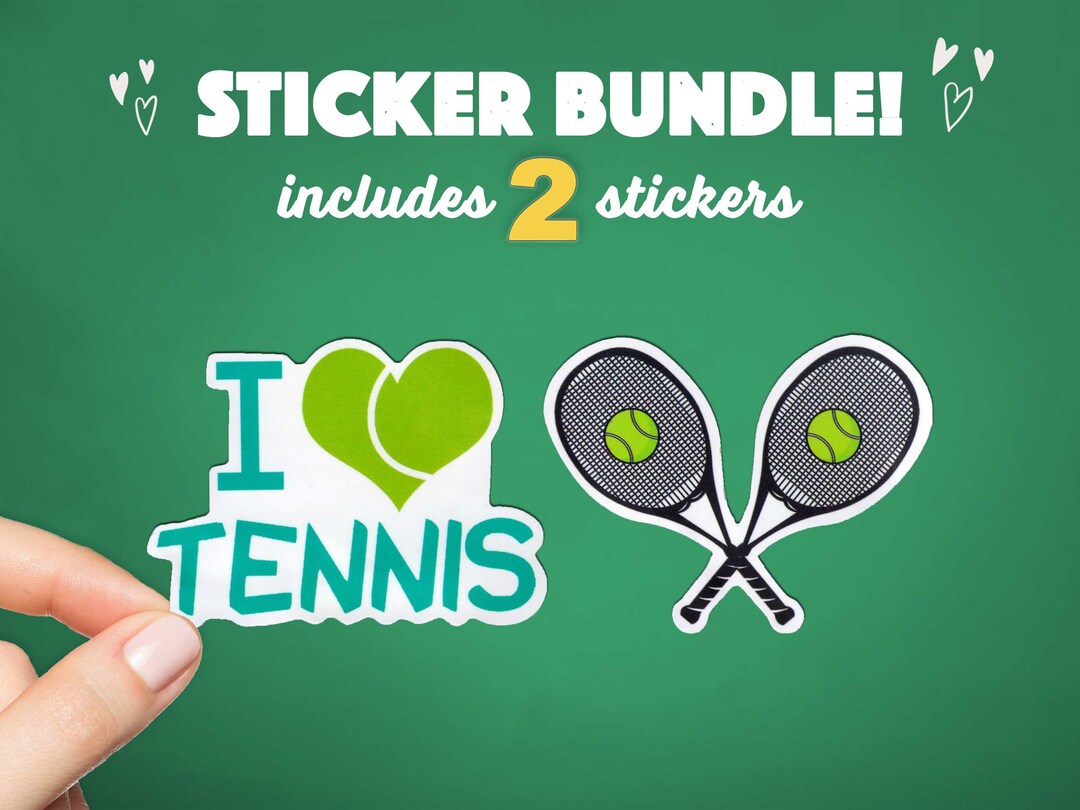 Tennis Stickers - Tennis Team Gift - I Love Tennis Sticker Pack ...