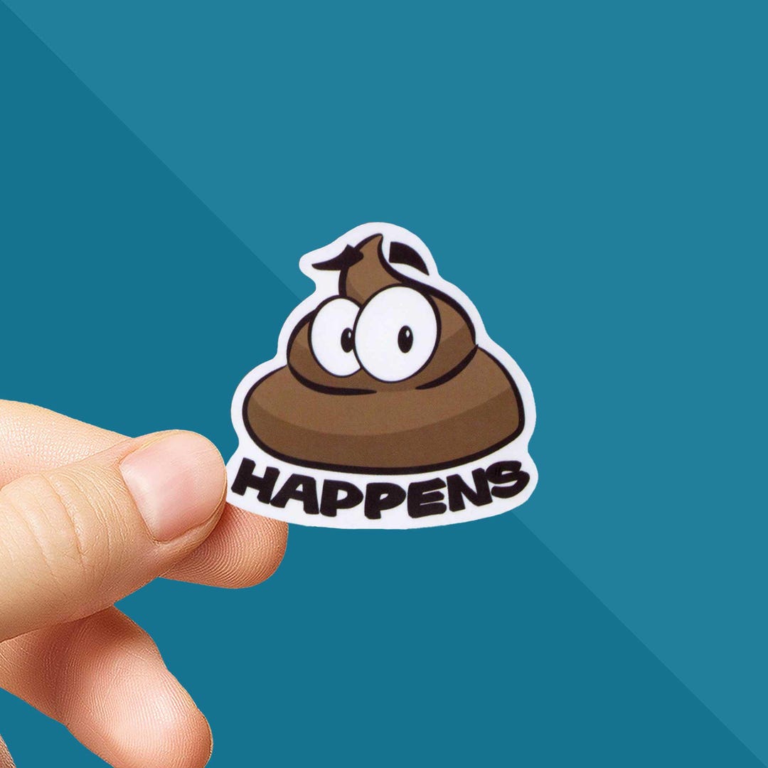 Shit Happens Sticker - Poop Emoji Sticker - Funny Poo Decal - Fart Joke ...