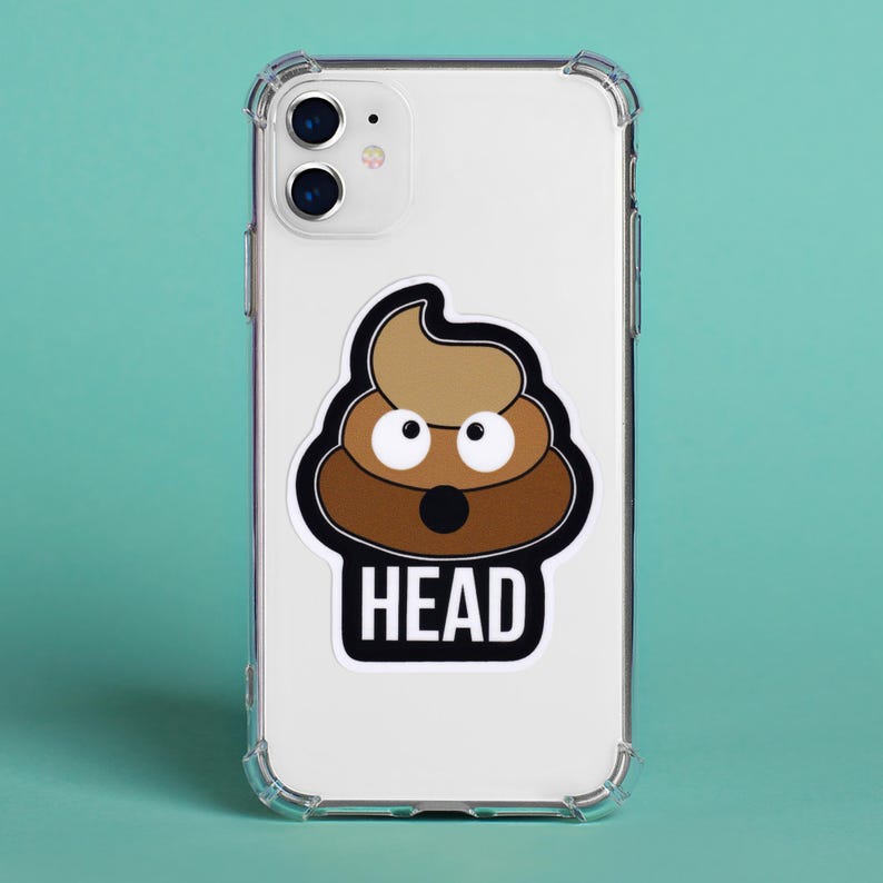 Shit Head Sticker - Funny Poop Decal - Poo Emoji - Poo Gifts - Fun ...