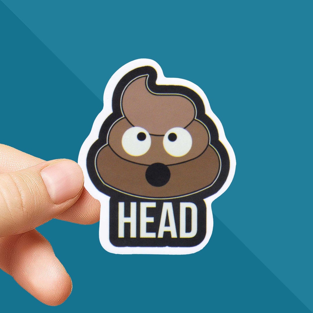 Shit Head Sticker Poop Emoji Sticker Poo Gifts Fun Novelty Stickers ...