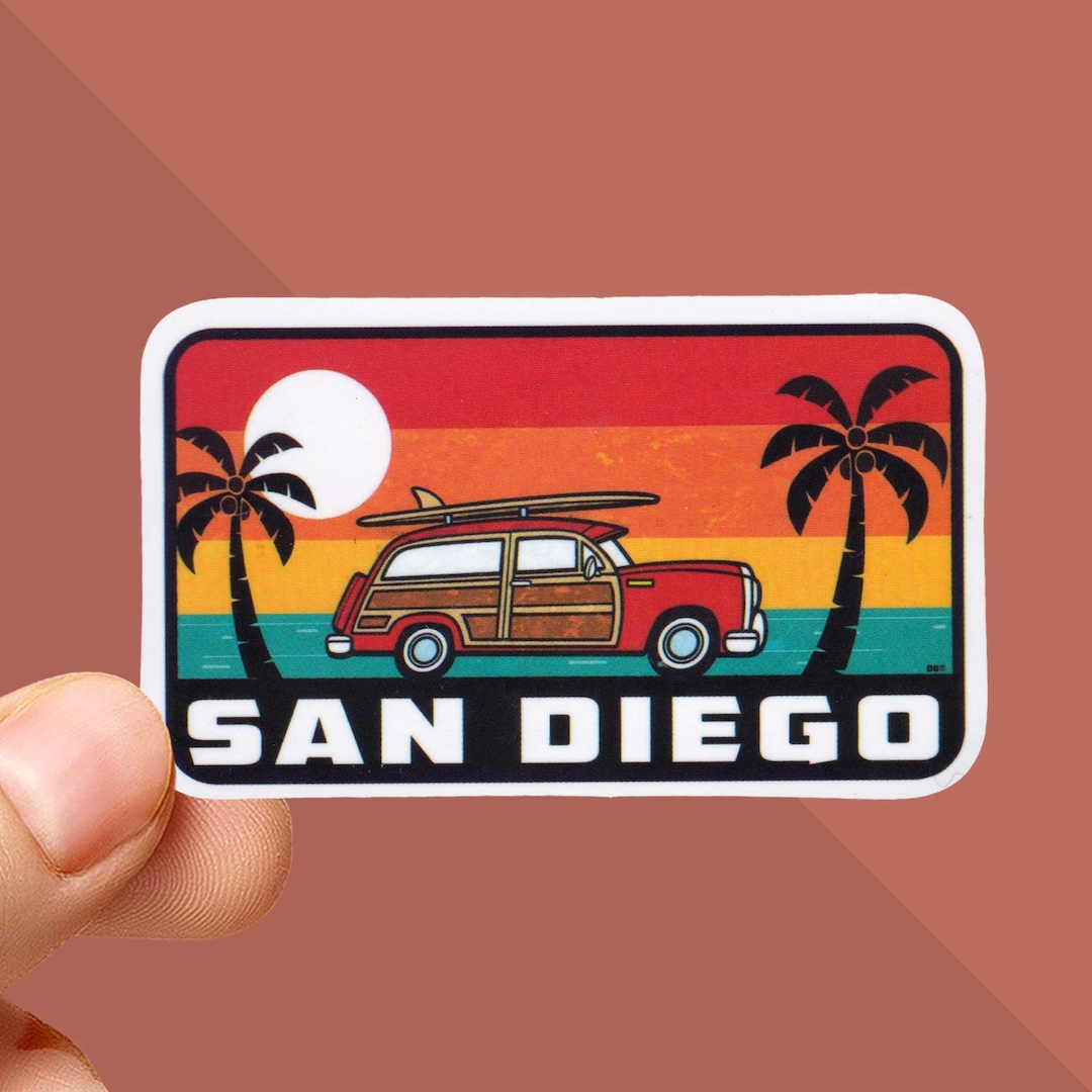 San Diego Sticker - California Sticker - Surfing Sticker - Beach ...