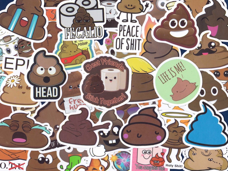 POOP Emoji Sticker Pack Funny Poop Emoji Stickers Fun - Etsy