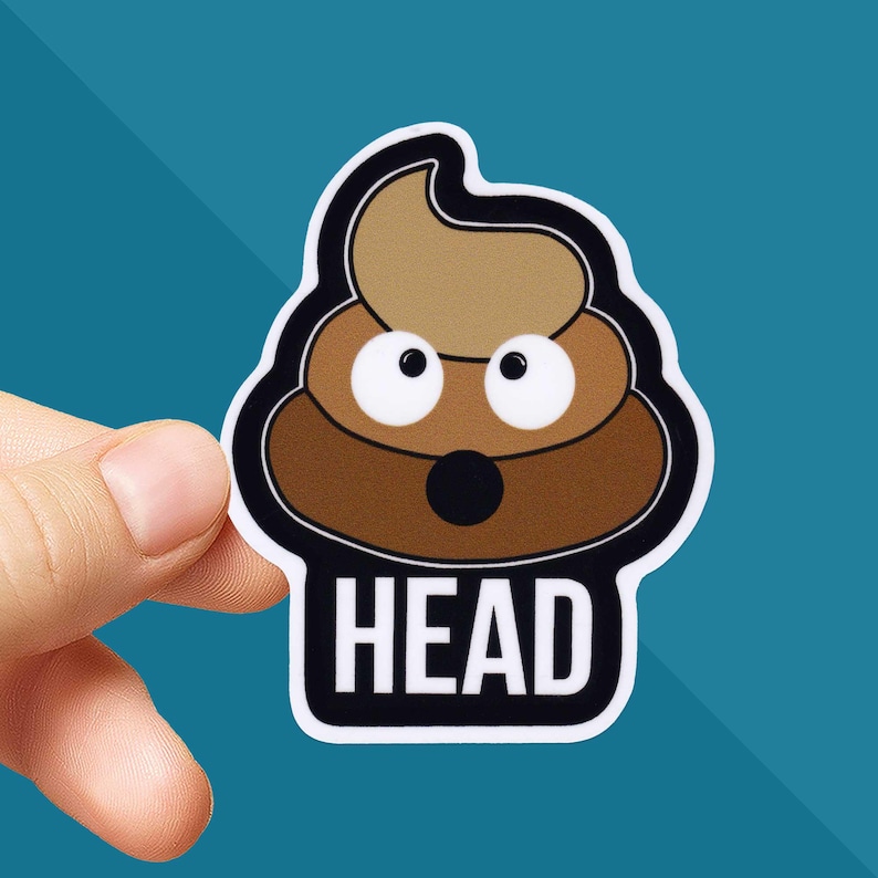 Shit Head Sticker - Funny Poop Decal - Poo Emoji - Poo Gifts - Fun ...