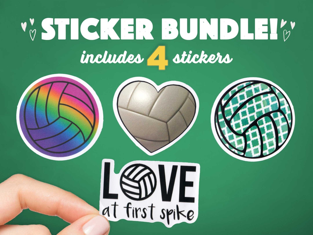 Volleyball Stickers Volleyball Gifts Love at First Spike Sticker ...