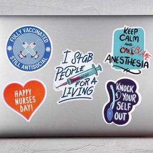 Anesthesia Sticker Pack - Nursing Stickers - Anesthesiologist Gift ...
