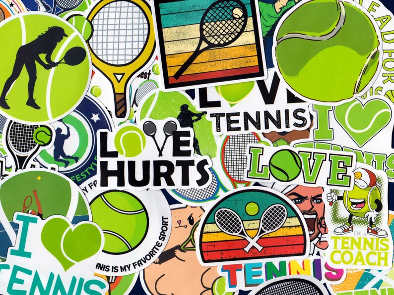 Tennis Sticker Pack - I Love Tennis Decals - Tennis Gifts - Tennis Team ...