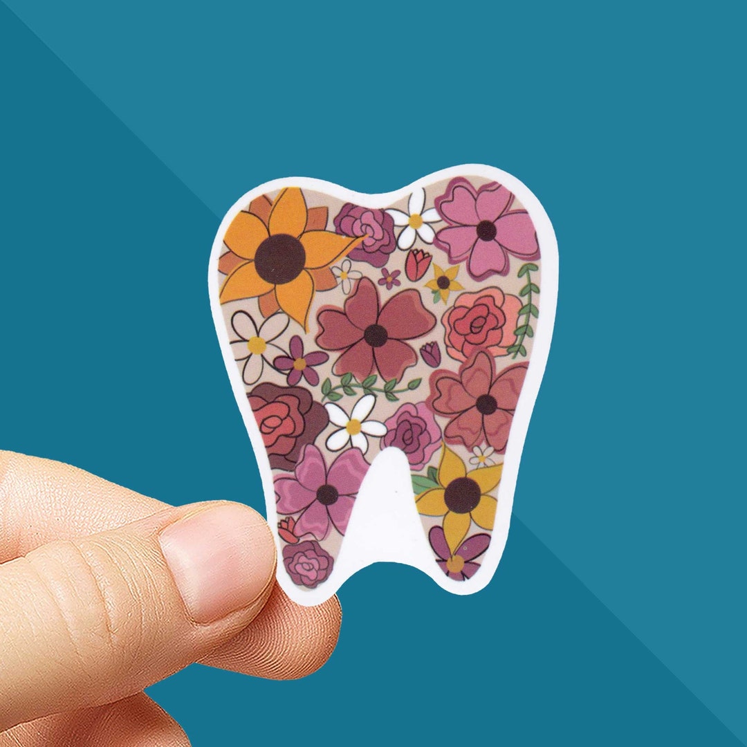 Tooth Sticker Dentist Sticker Flower Tooth Sticker Dentist Gifts Plaque ...