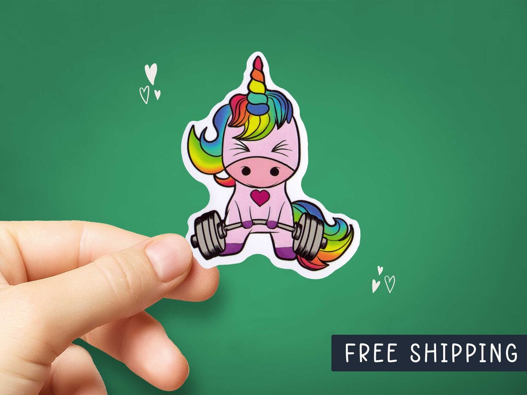 Unicorn Weight Lifter Sticker Gym Sticker Workout Sticker Lifting ...