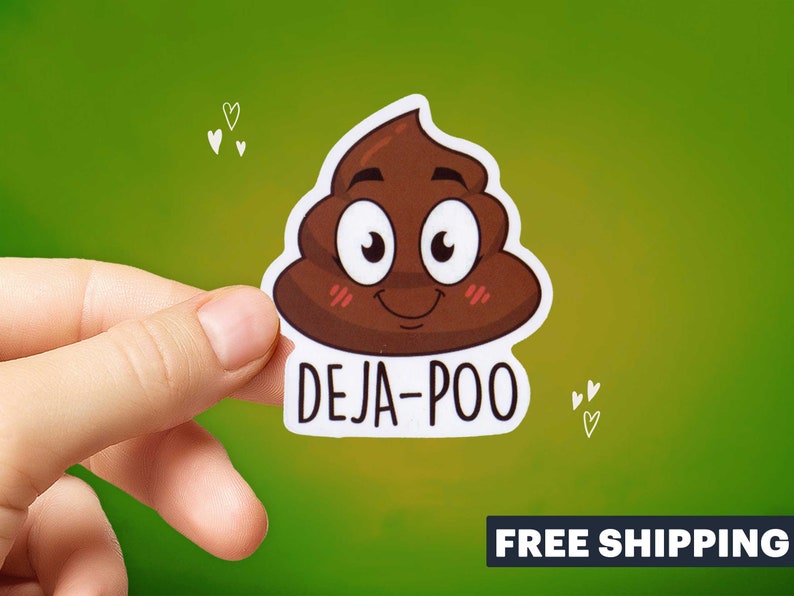 DEJA-POO Poop Emoji Sticker Poop Emoji Funny Stickers Fun - Etsy