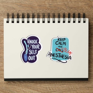 Anesthesia Sticker Pack Nursing Stickers Anesthesiologist Gift Scrub ...