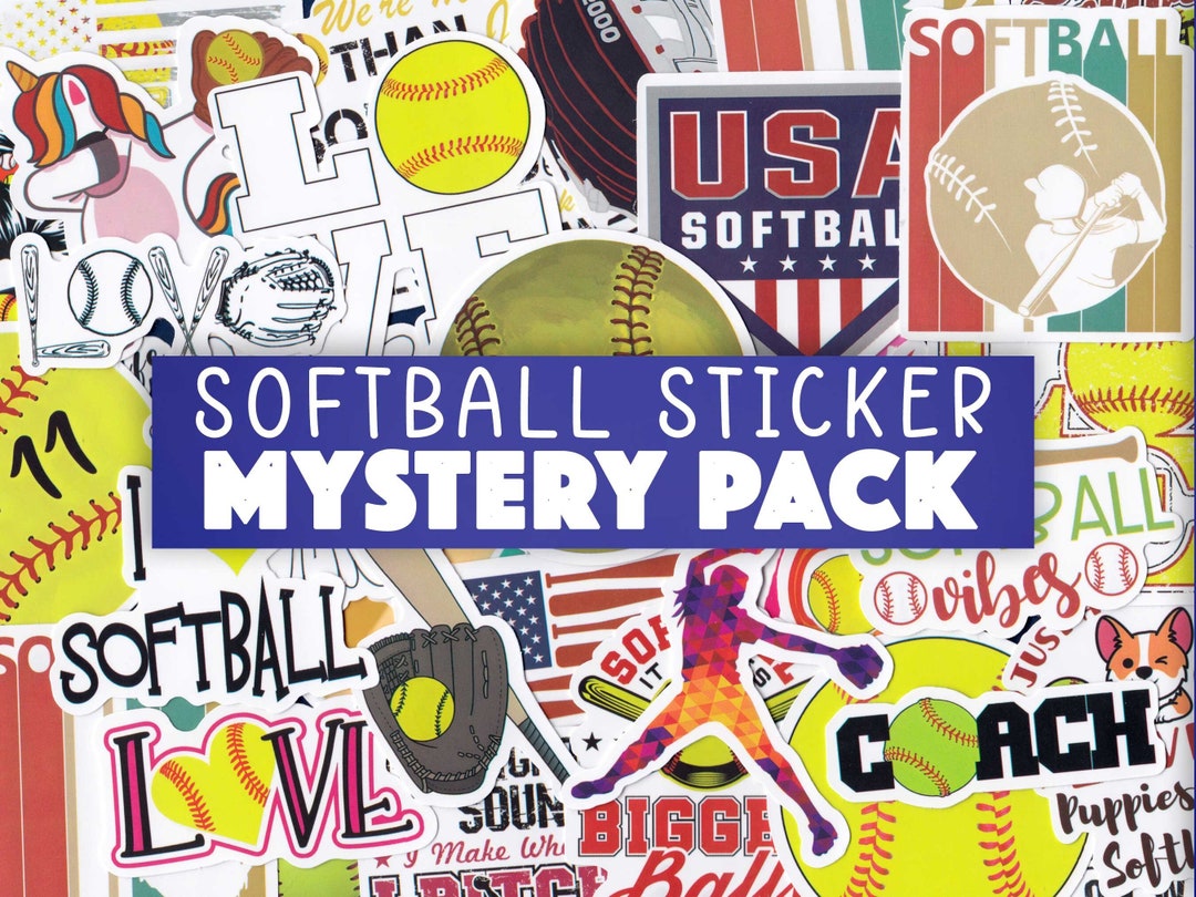 Softball Stickers - Softball Sticker Pack - Softball Decal - Softball ...