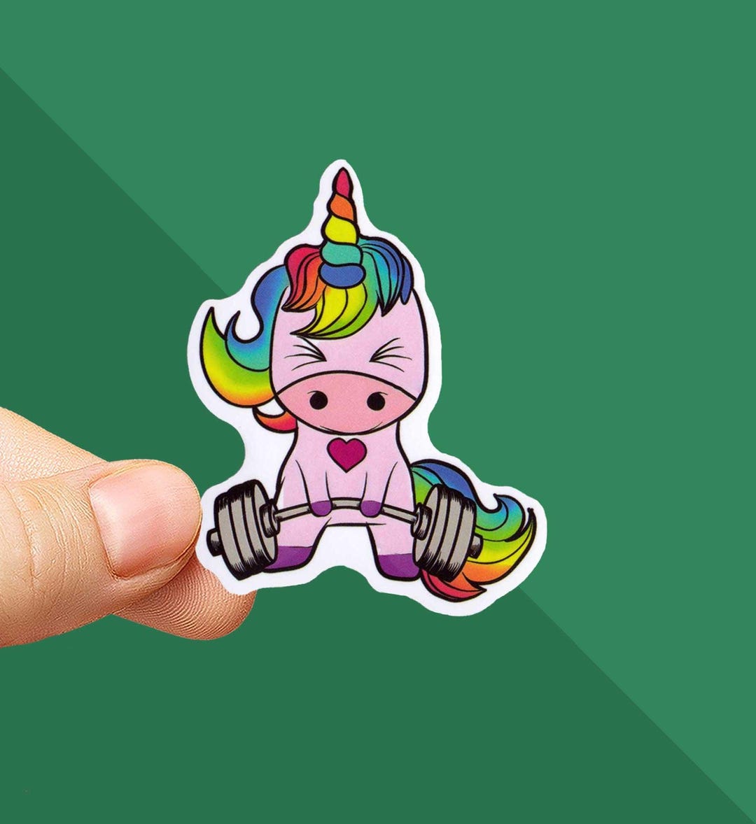 Unicorn Weight Lifter Sticker - Gym Sticker - Workout Sticker - Lifting ...