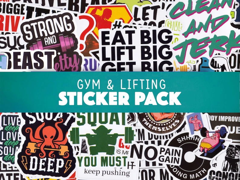 Gym Sticker Pack- Squat Sticker - Crossfit - Weight Lifting - Workout ...