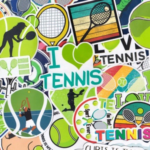 Tennis Sticker Pack - I Love Tennis Decals - Tennis Gifts - Tennis Team ...
