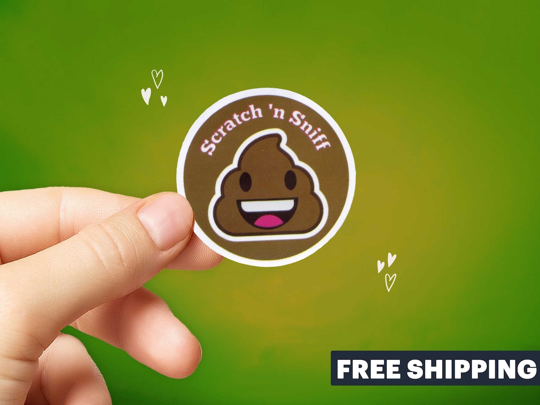 Scratch N' Sniff POOP Sticker Poop Emoji Funny Stickers Fun Novelty ...