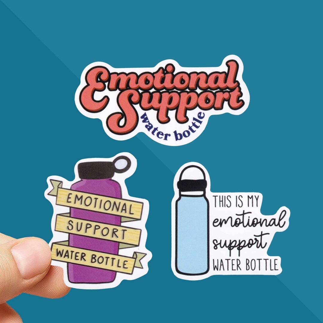 Emotional Support Water Bottle Stickers - Funny Decal - Hydroflask ...