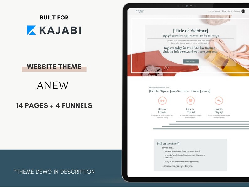 Anew Theme: Kajabi Website Template | Kajabi Website Fitness Inspired ...