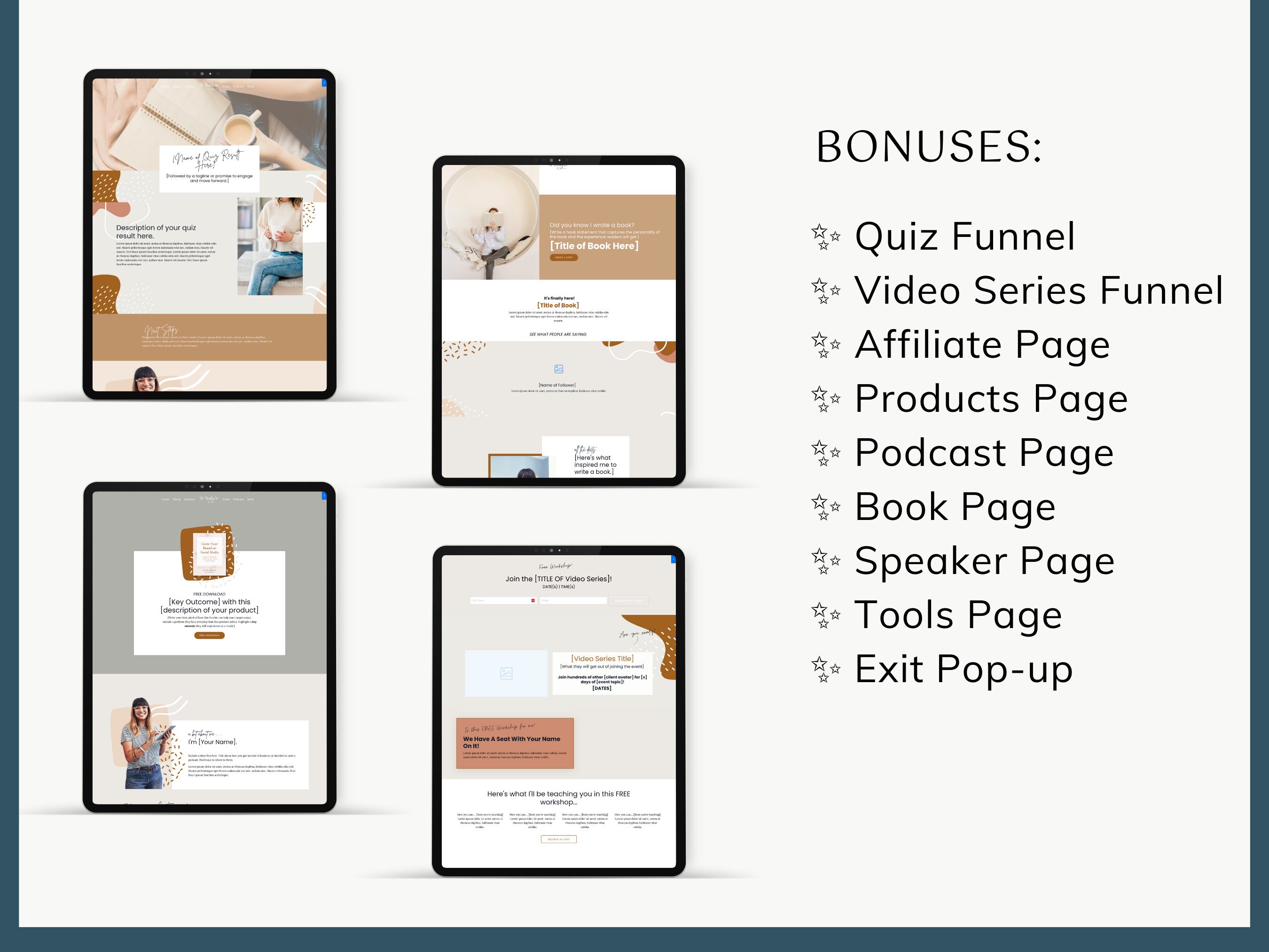 Clay & Amber Theme: Kajabi Website Template | Kajabi Website Bundle Jenna Kutcher Inspired ...