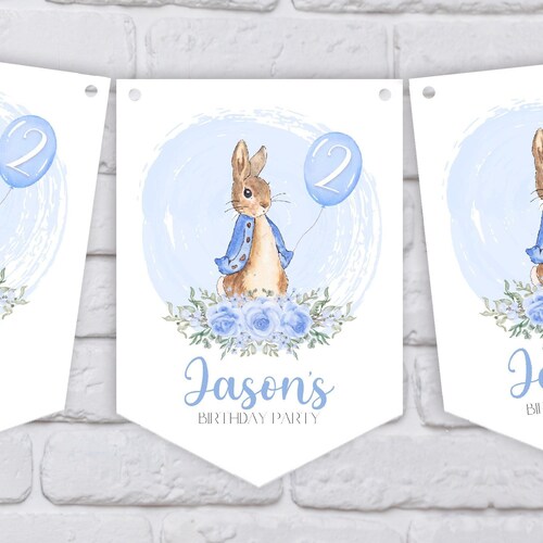 ANY AGE Peter Rabbit Happy Birthday Bunting Children's - Etsy