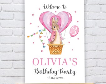 Flopsy Rabbit Christening Poster - Etsy UK