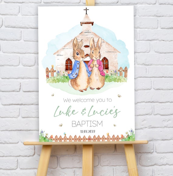 Personalised Peter Rabbit Flopsy Twins Christening or Baptism | Etsy