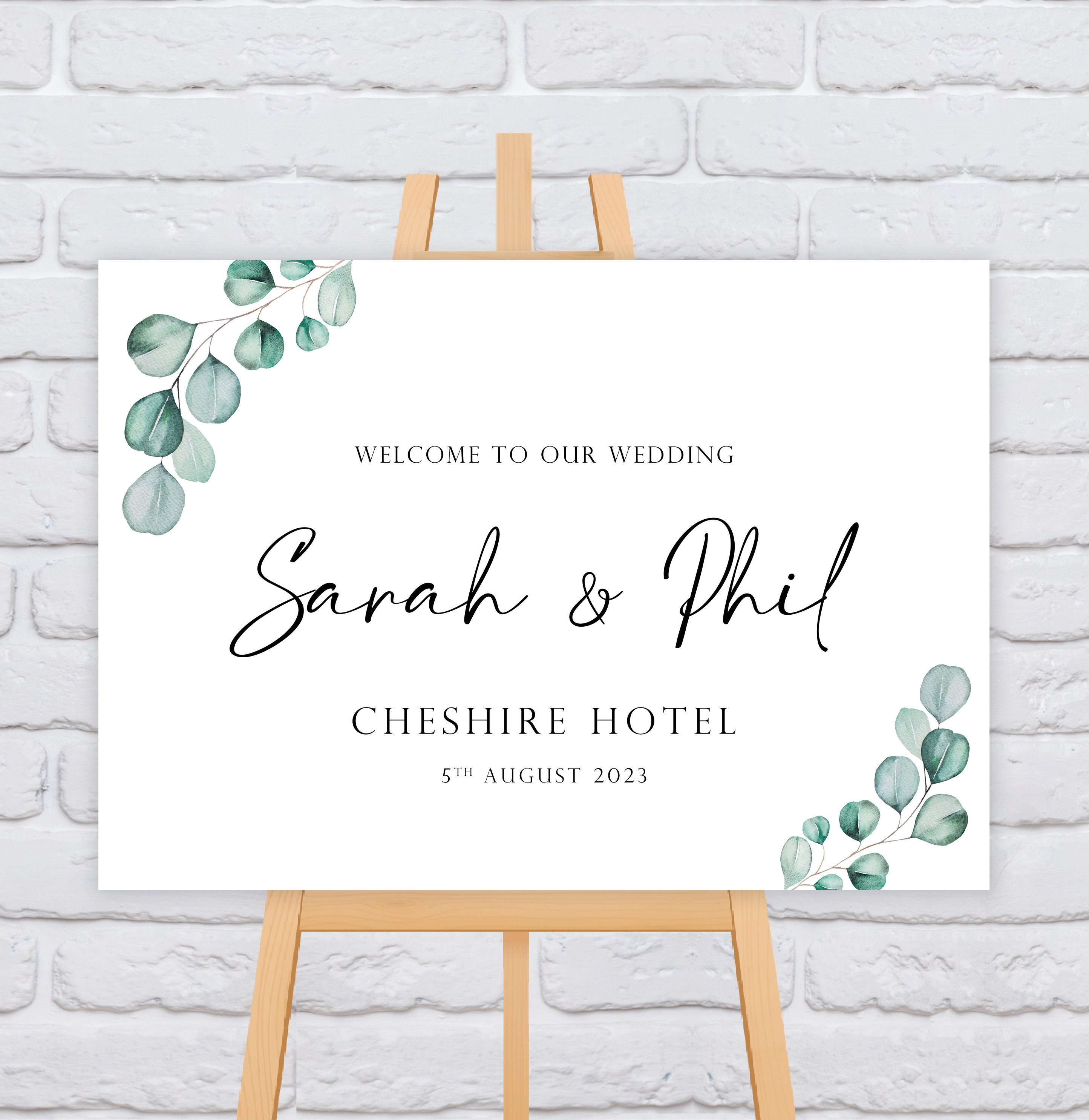 Eucalyptus Branch Wedding Welcome Sign A2 A3 or A4 - Etsy UK