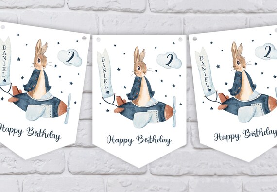 Personalised Peter Rabbit Happy Birthday Bunting | Etsy