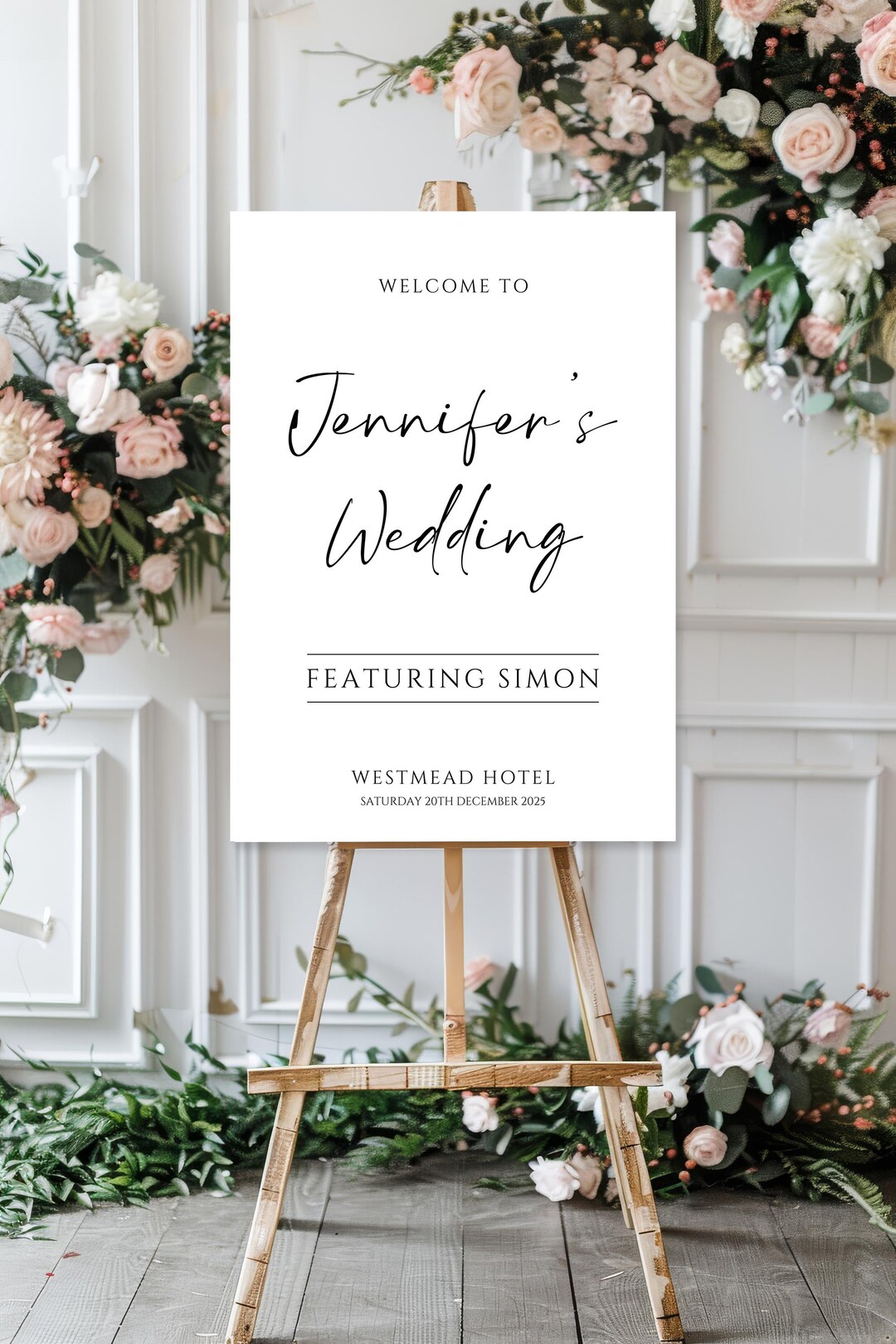 Featuring Personalised Wedding Welcome Sign - Minimalist Modern Design ...