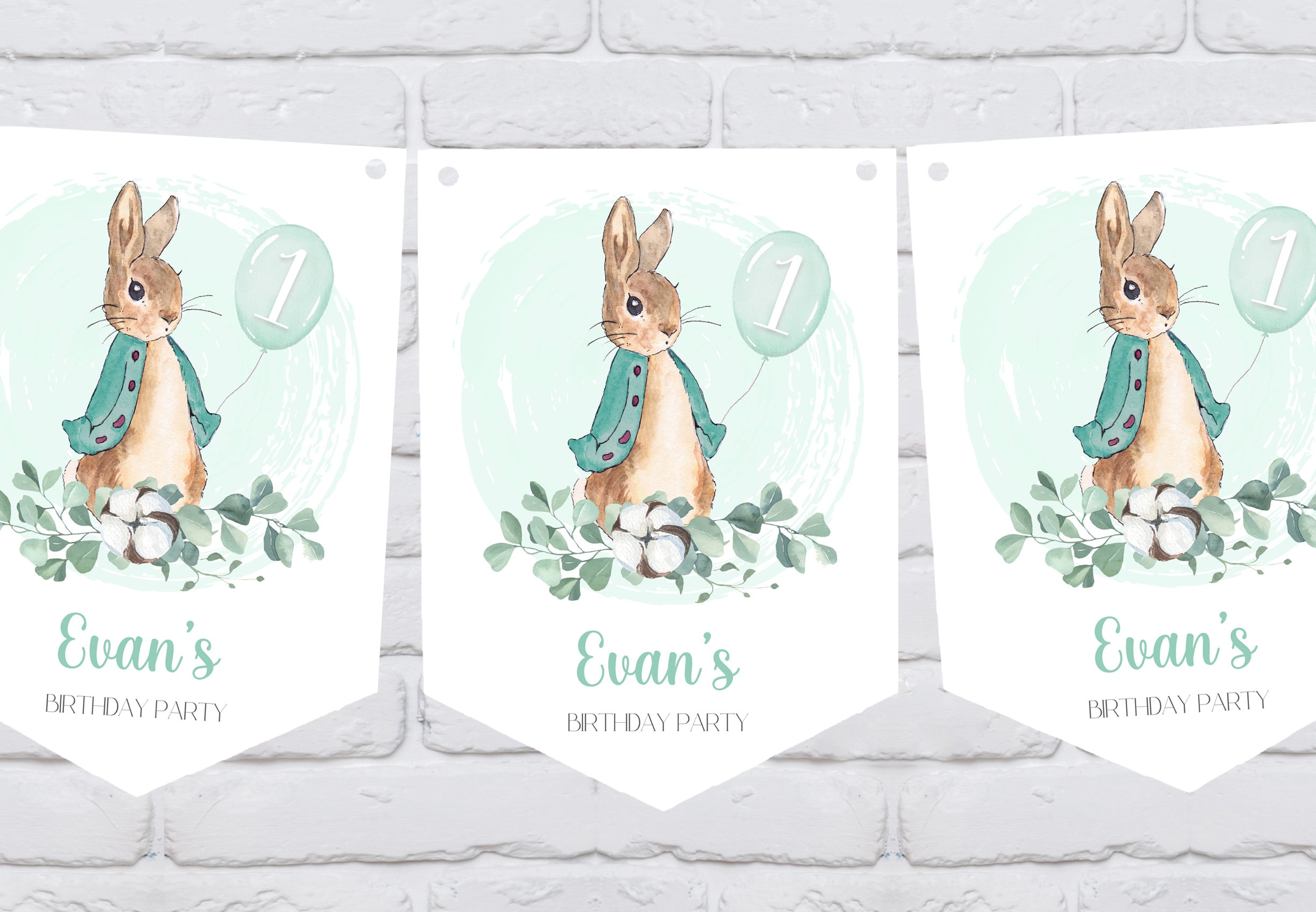 Peter Rabbit Happy Birthday Bunting - Children's Party Banner ...